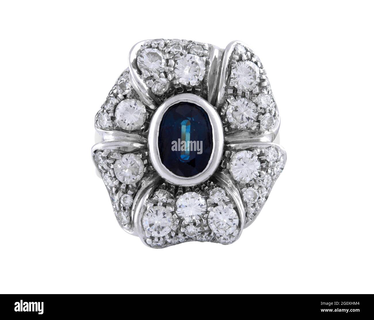 Closeup shot of a beautiful sapphire pendant isolated on a white ...