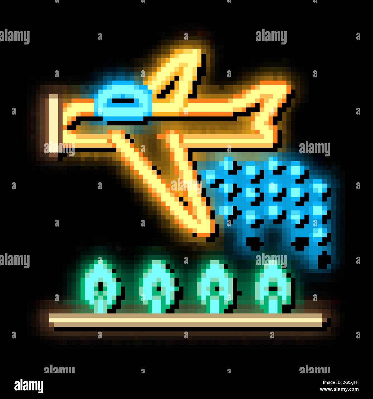 Plane Spraying neon glow icon illustration Stock Vector Image & Art - Alamy