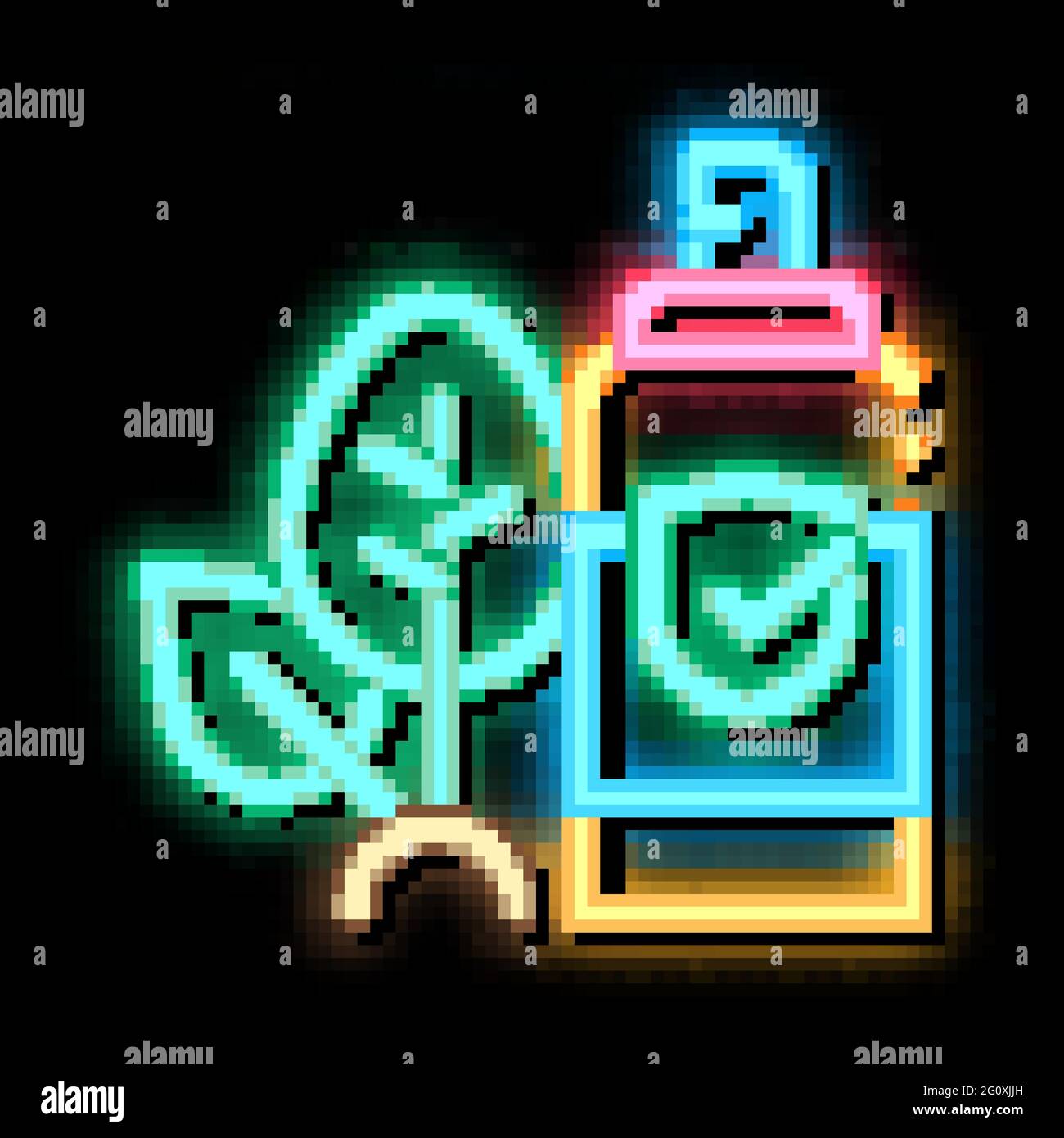 Spray Plant Leaf neon glow icon illustration Stock Vector Image & Art ...