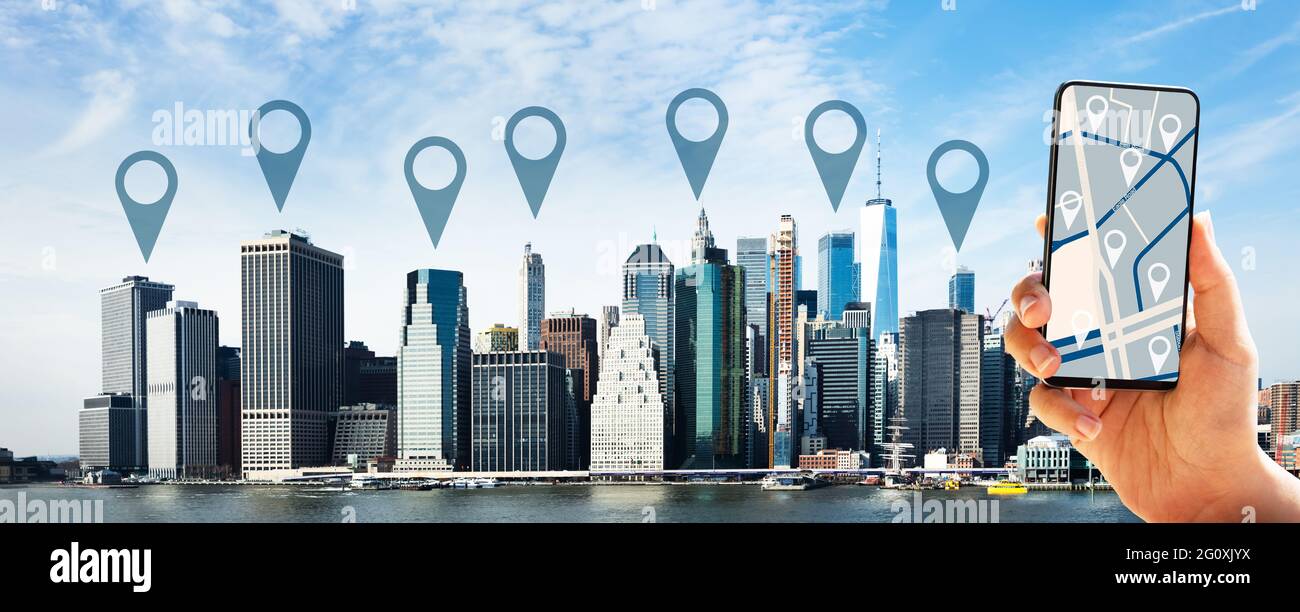 Digital location maps hi-res stock photography and images - Alamy