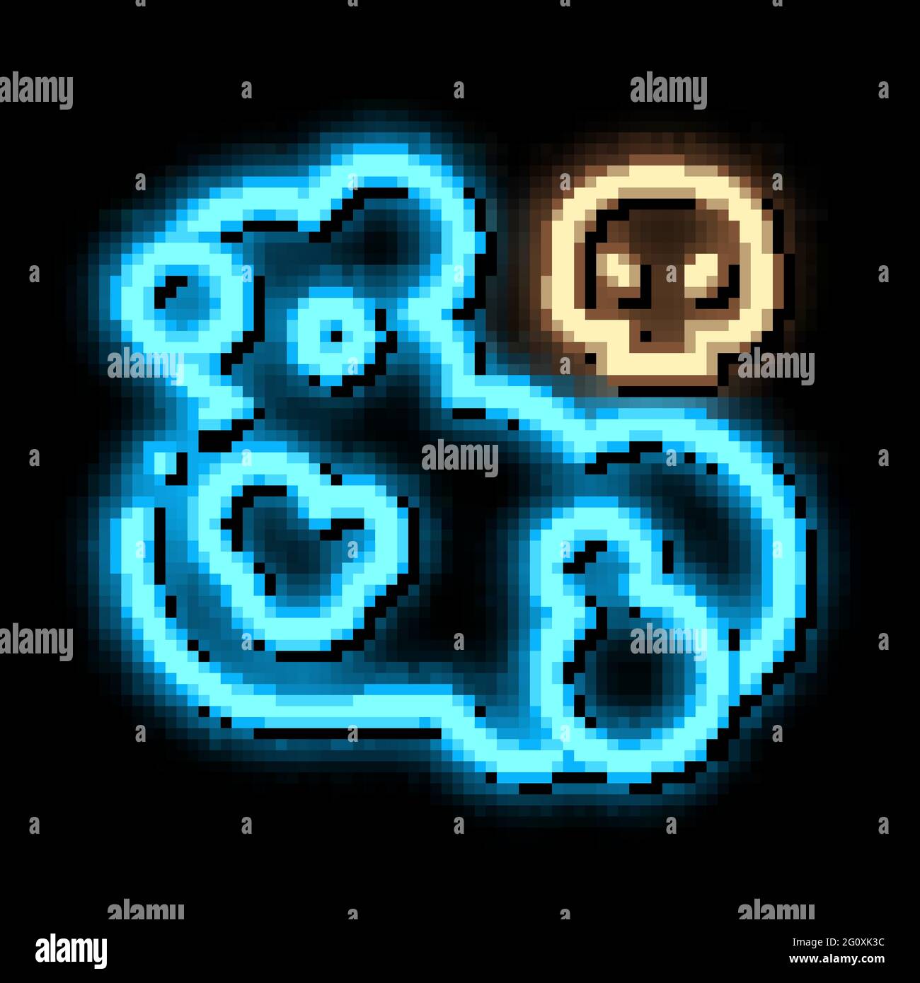 Dead Skull Smoke neon glow icon illustration Stock Vector Image & Art ...