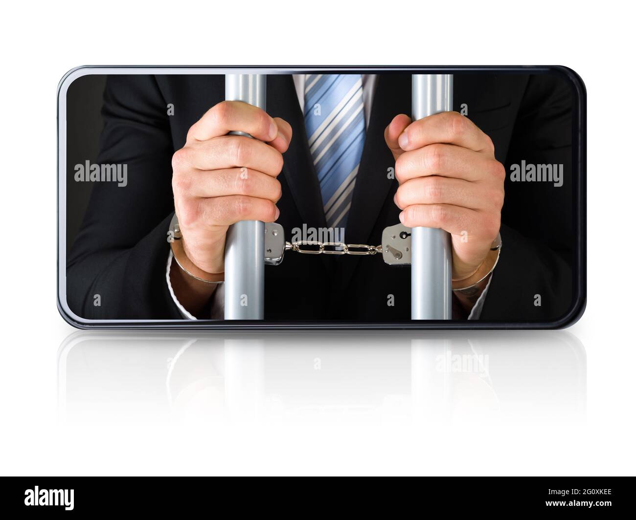 Mobile Phone Addiction And Dependency. Social Networking Slavery Stock ...