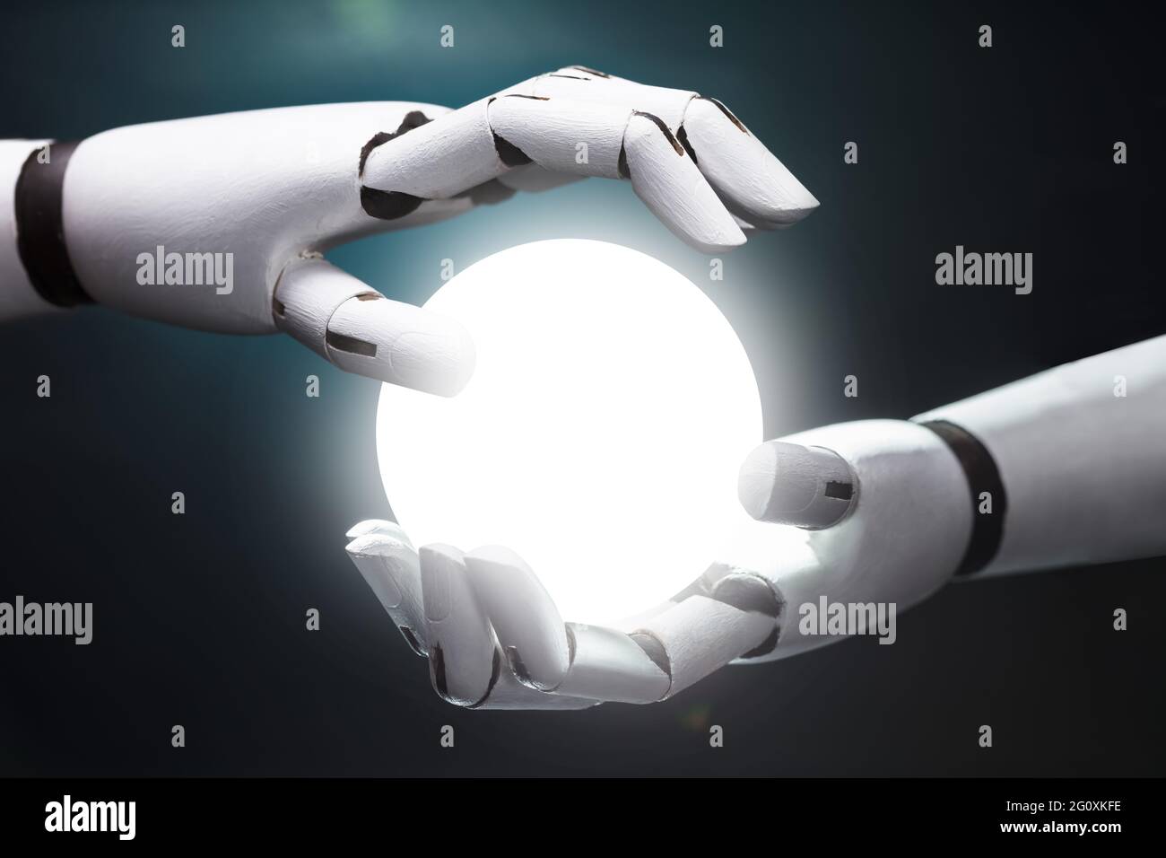 Robot Predicting Future With Crystal Ball And AI Stock Photo - Alamy