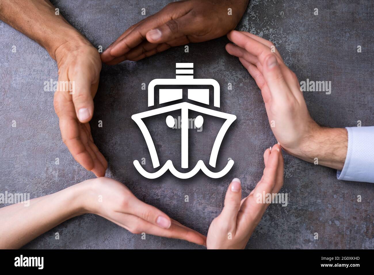 Boat And Safety Security Protection Concept. Transportation Insurance ...