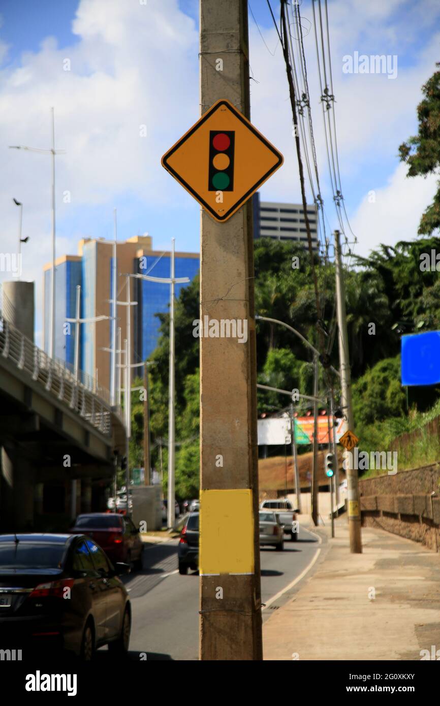 salvador, bahia, brazil - may 26, 2021: traffic signals indicative of ...