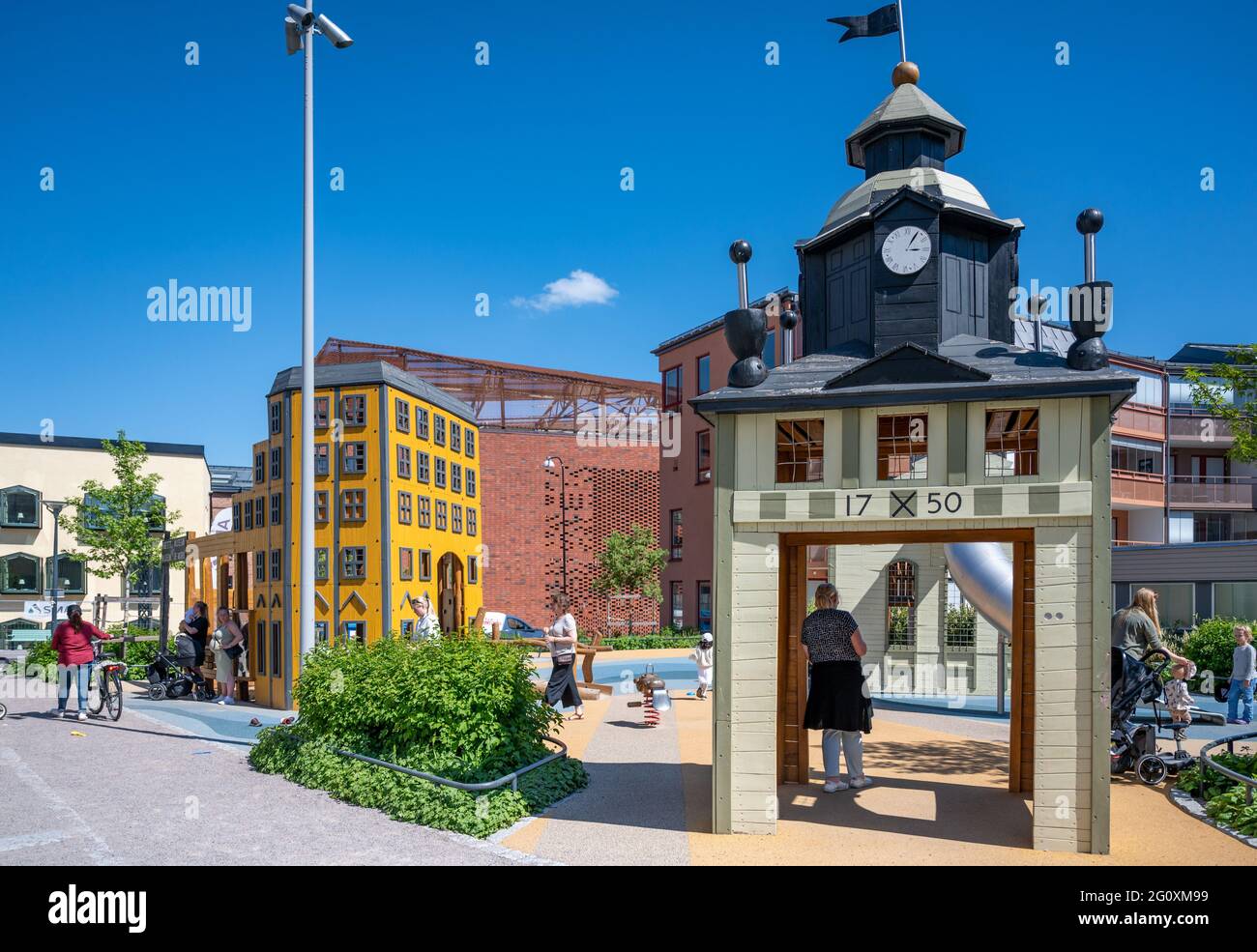 Sunny day in Mjölnarerparken or “Miller’s park”, a playground in ...