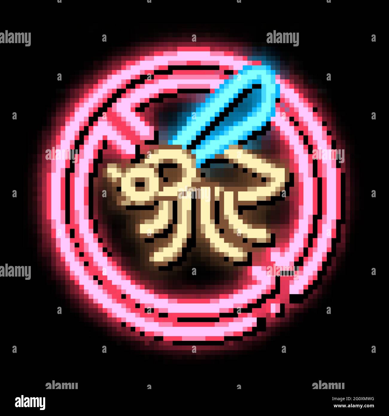 Crossed Mosquito Neon Glow Icon Illustration Stock Vector Image And Art