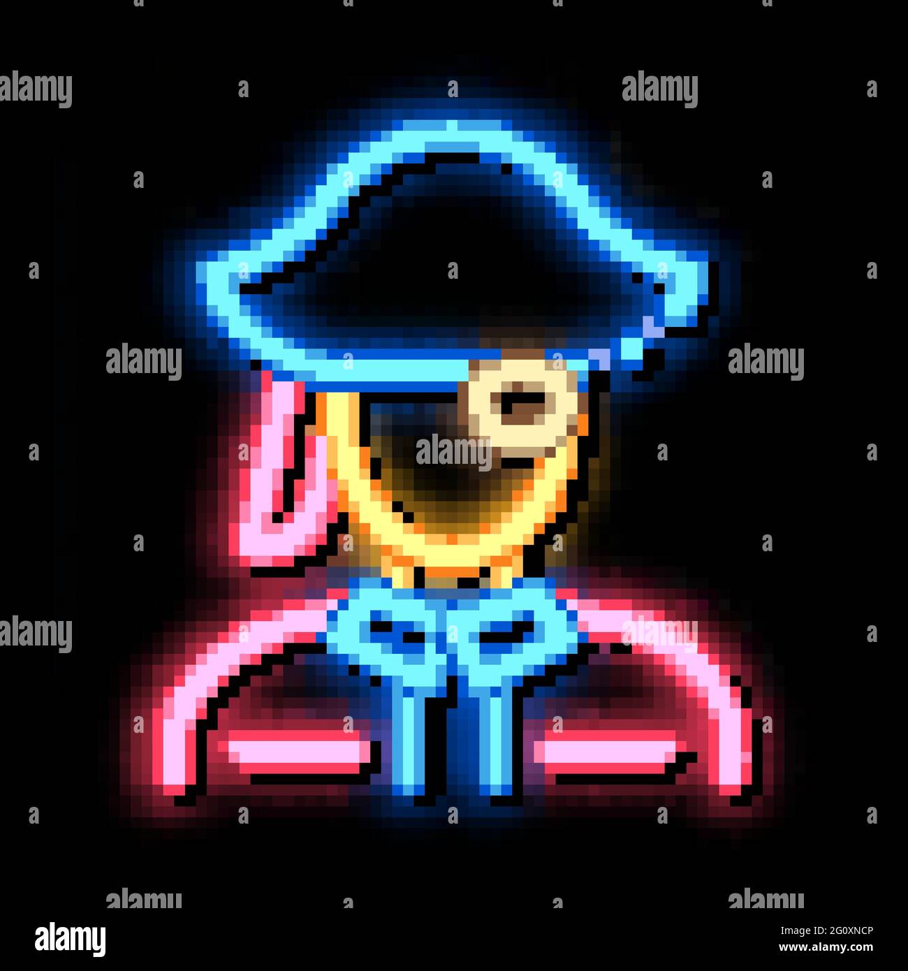 Pirate Silhouette neon glow icon illustration Stock Vector Image & Art ...