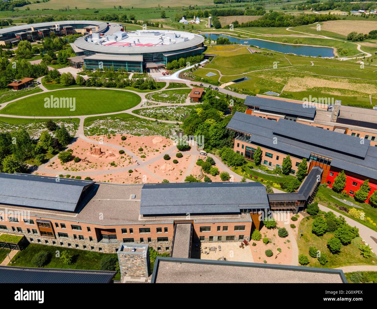 Aerial photograph of Epic Systems, Verona, Wisconsin, USA, on a ...