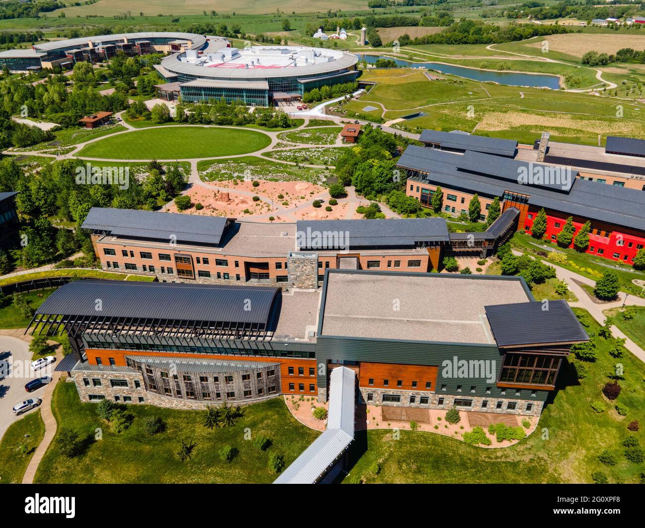 Aerial photograph of Epic Systems, Verona, Wisconsin, USA, on a ...