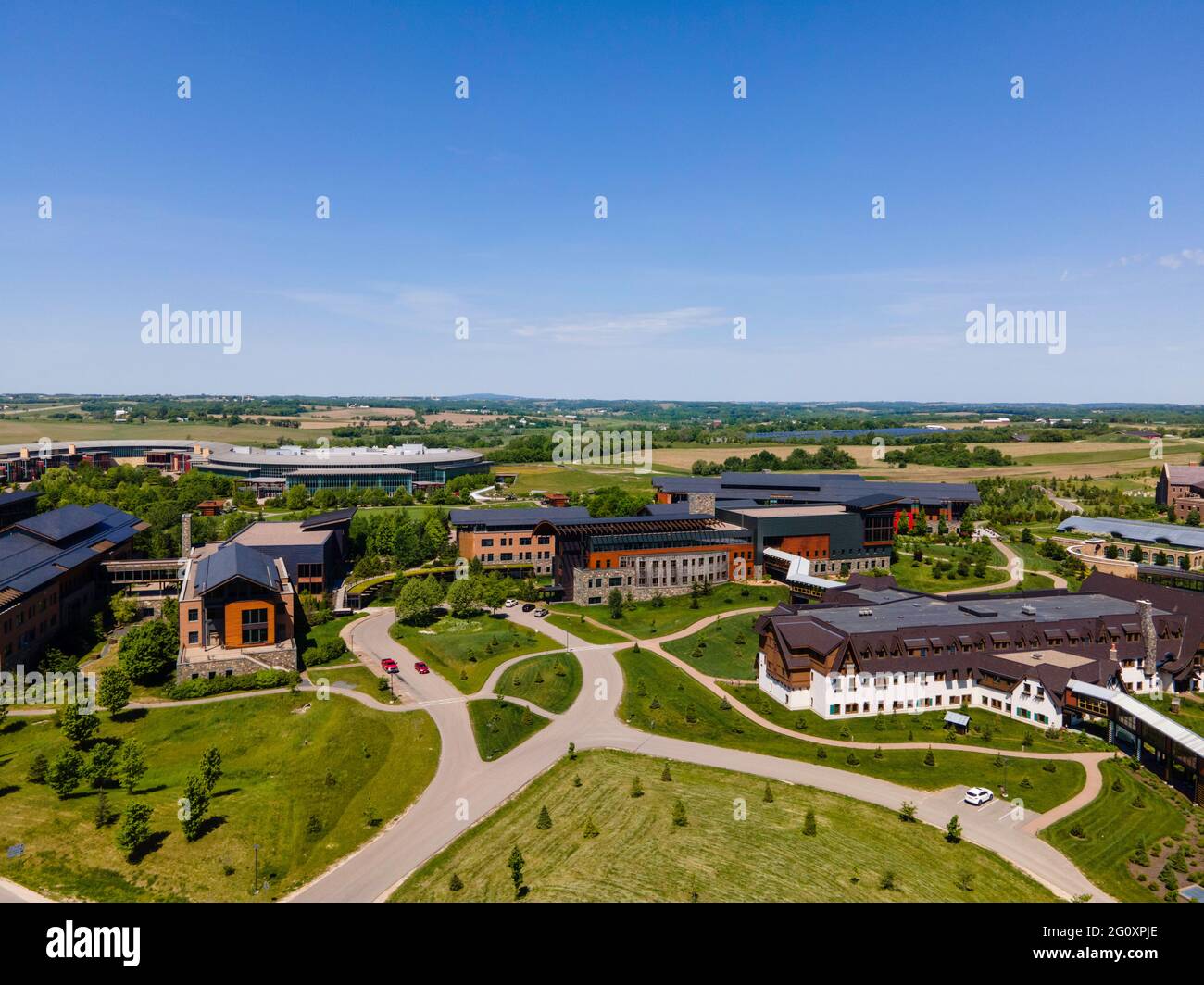 Aerial photograph of Epic Systems, Verona, Wisconsin, USA, on a ...
