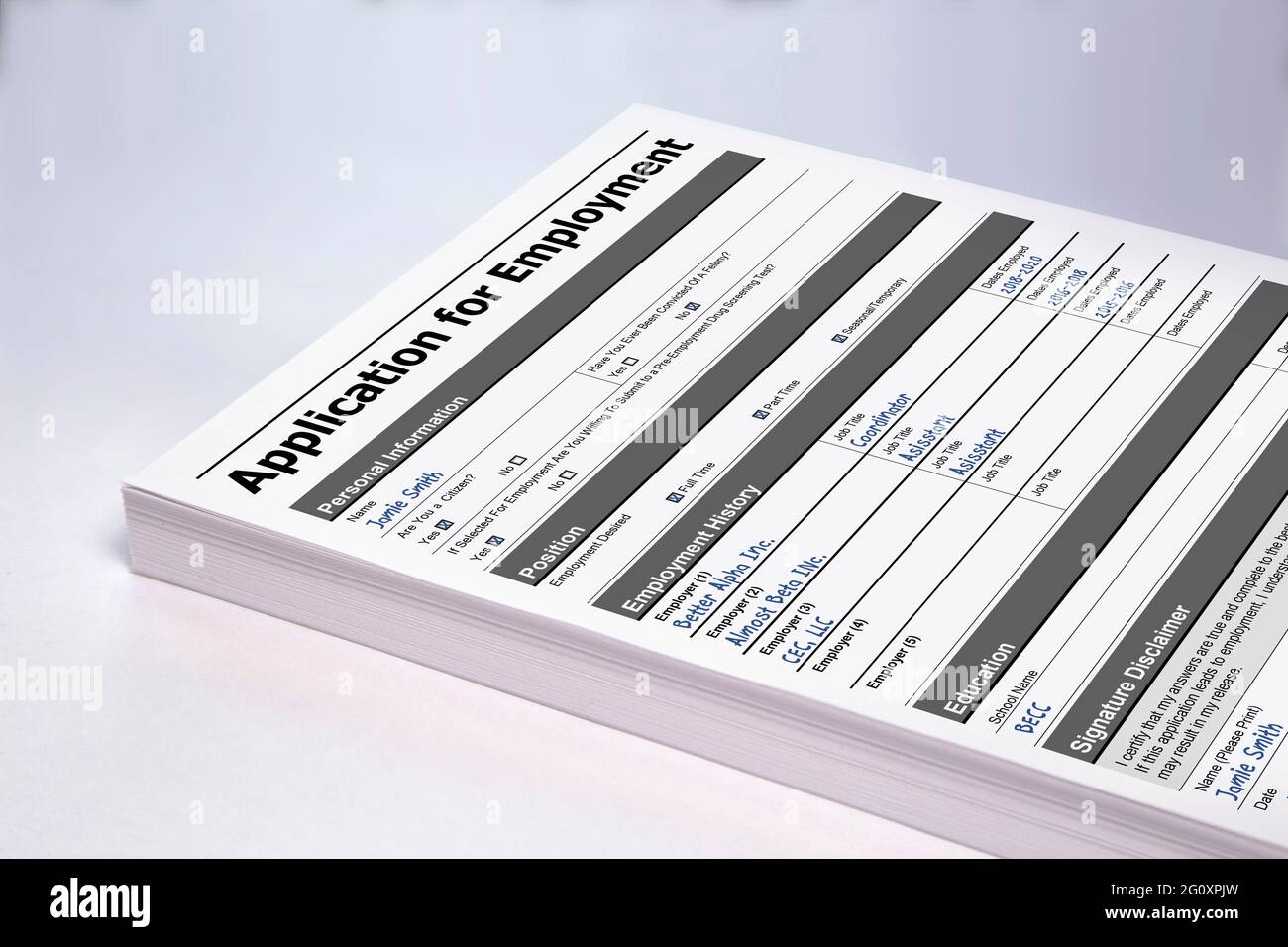 Job applications hi-res stock photography and images - Alamy