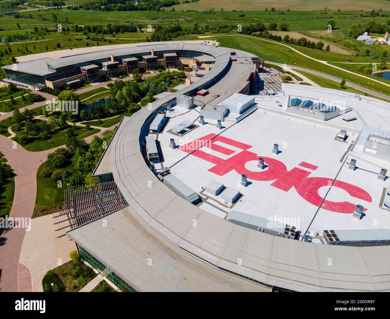 Aerial photograph of Epic Systems, Verona, Wisconsin, USA, on a ...