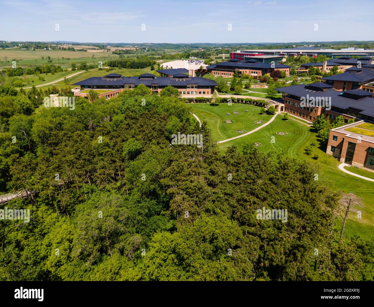 Aerial photograph of Epic Systems, Verona, Wisconsin, USA, on a ...
