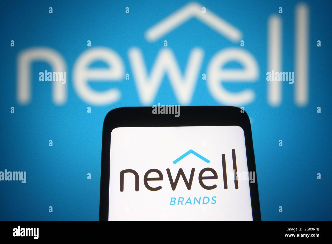In this photo illustration, a Newell Brands logo is seen on a ...