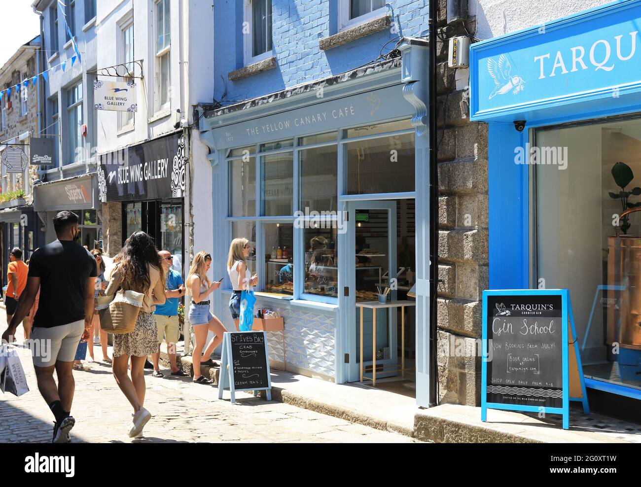 The Yellow Canary cafe on Fore Street in St Ives, selling traditional ...