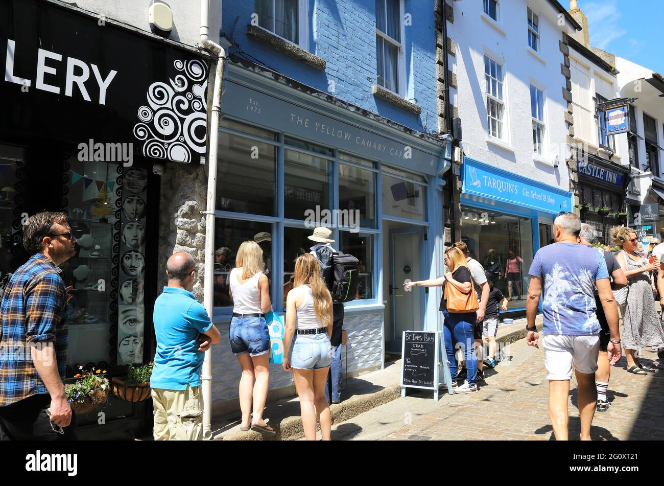 The Yellow Canary cafe on Fore Street in St Ives, selling traditional ...
