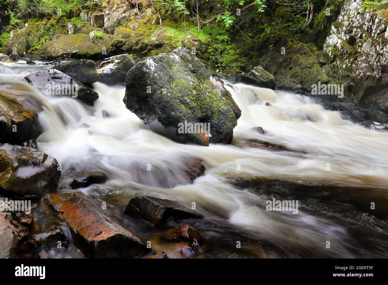 waterfall in the forest Stock Photo - Alamy