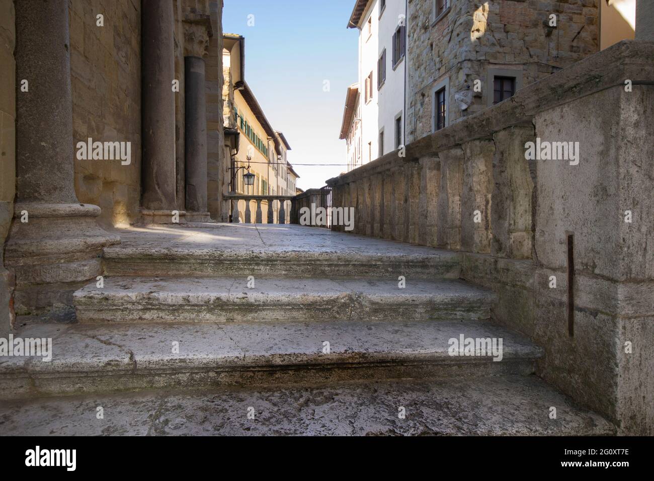 ancient stone steps of a medieval church in the old town Stock Photo ...