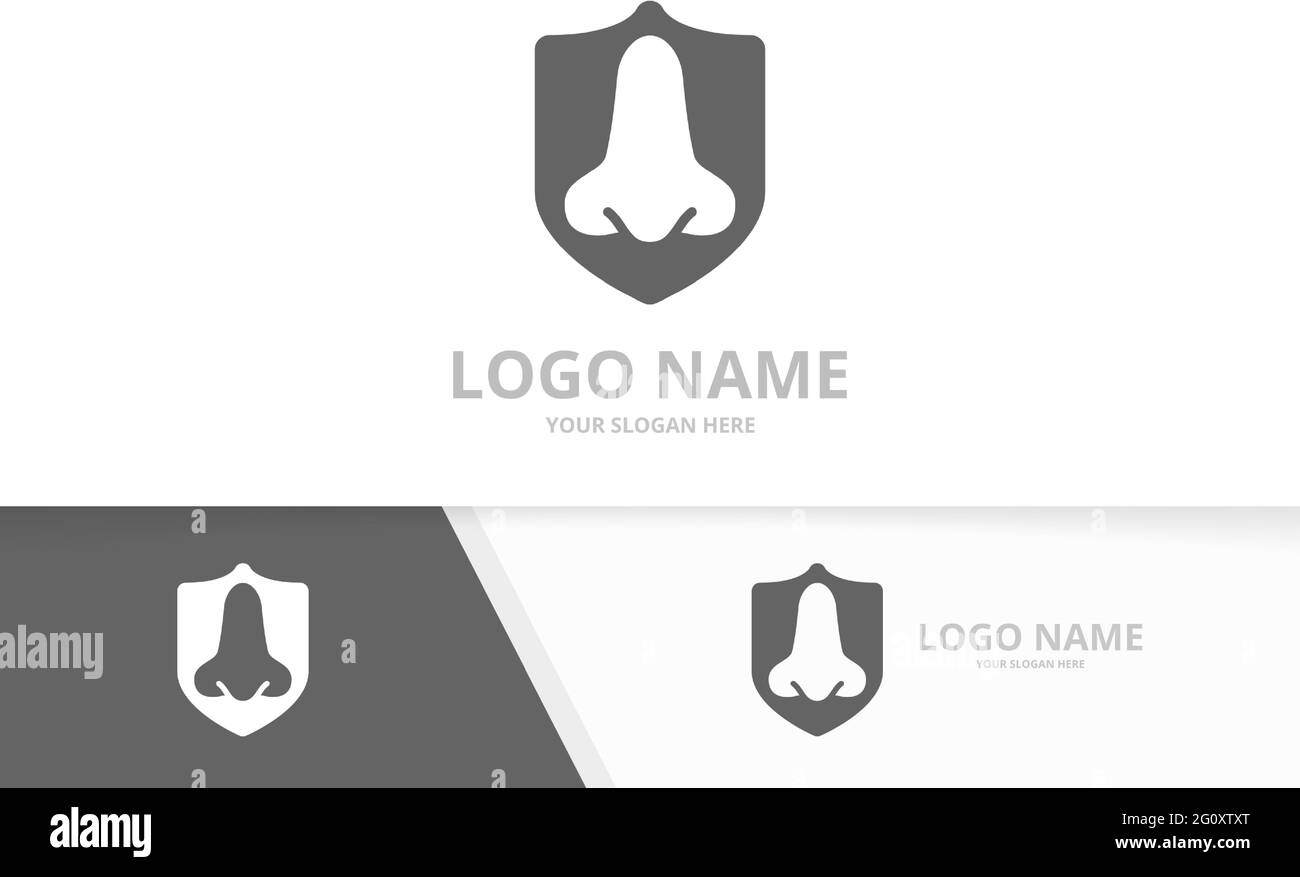 Vector nose and shield logo combination. ENT clinic, otolaryngology ...