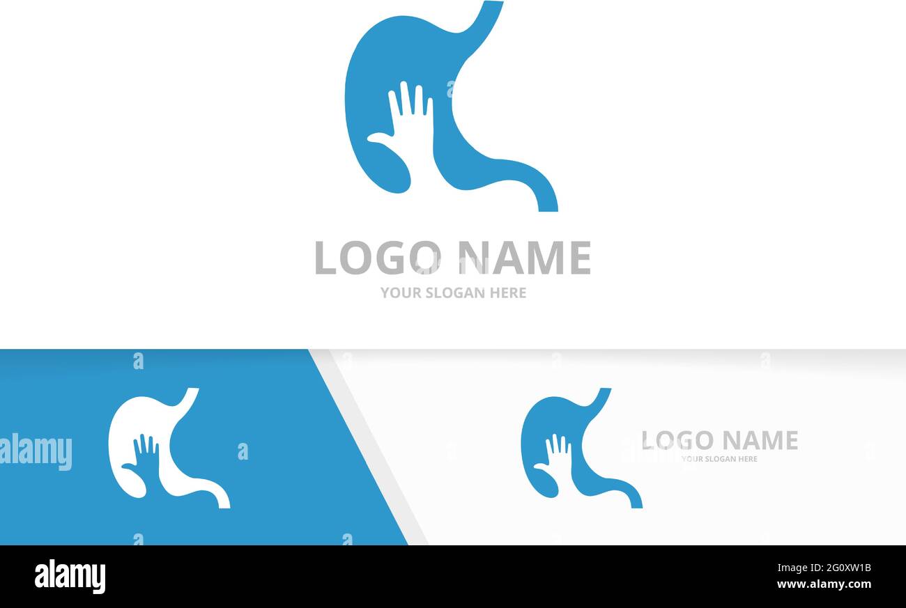 Vector stomach and hand logo combination. Gastrointestinal tract and ...