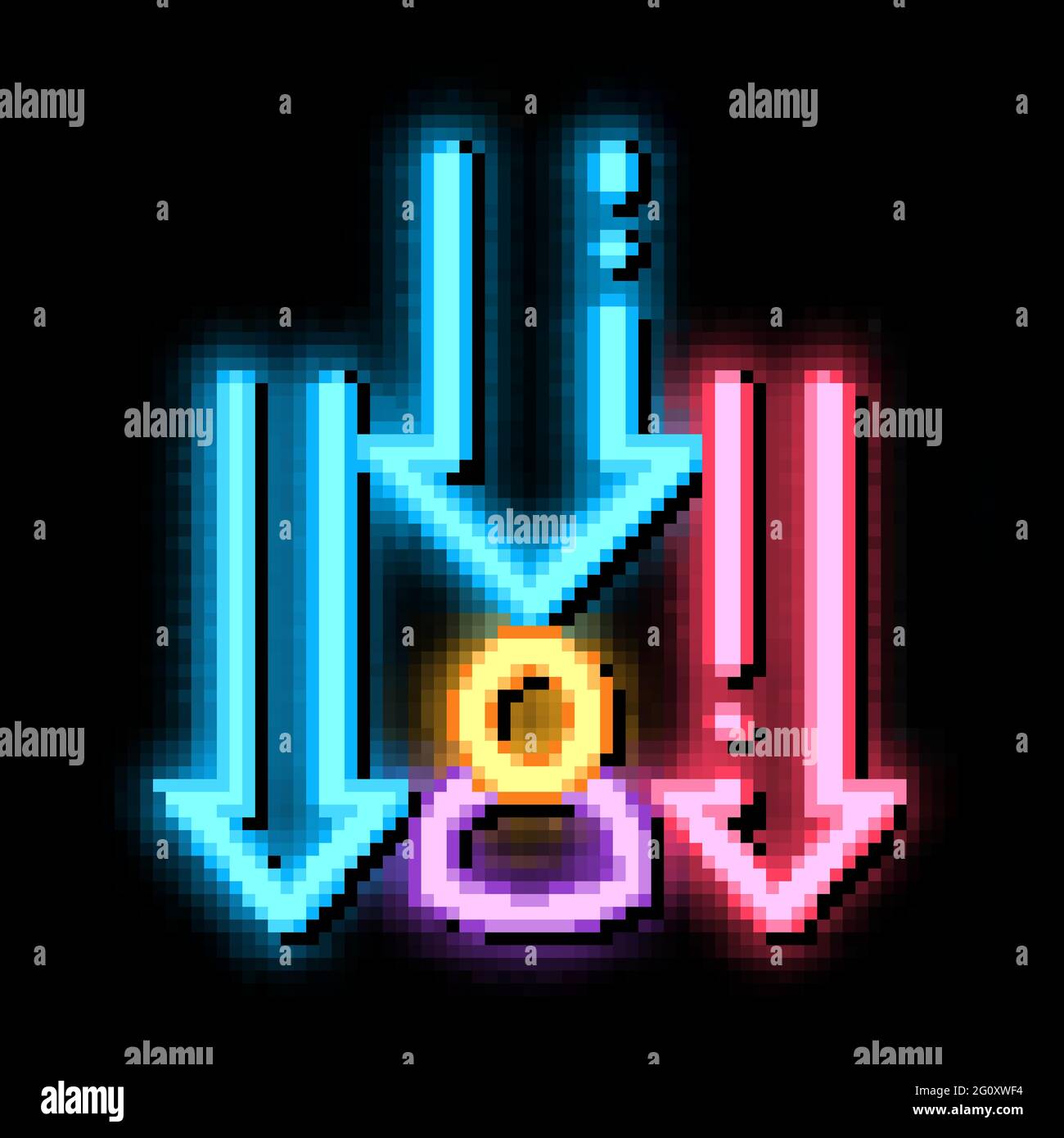 Man Down Arrows neon glow icon illustration Stock Vector Image & Art ...