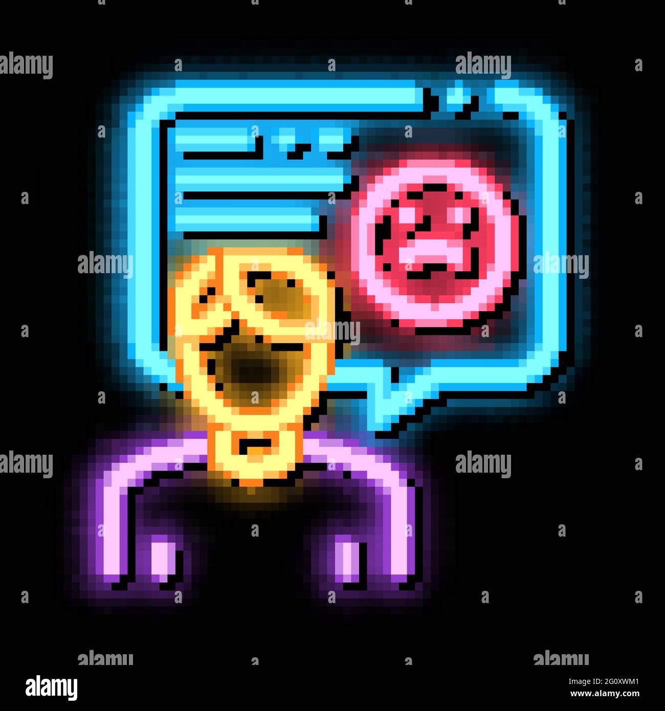 Sad Man Frame neon glow icon illustration Stock Vector Image & Art - Alamy