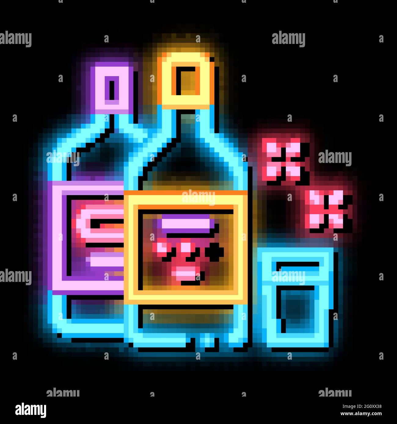 Drink Bottle Cup neon glow icon illustration Stock Vector Image & Art ...