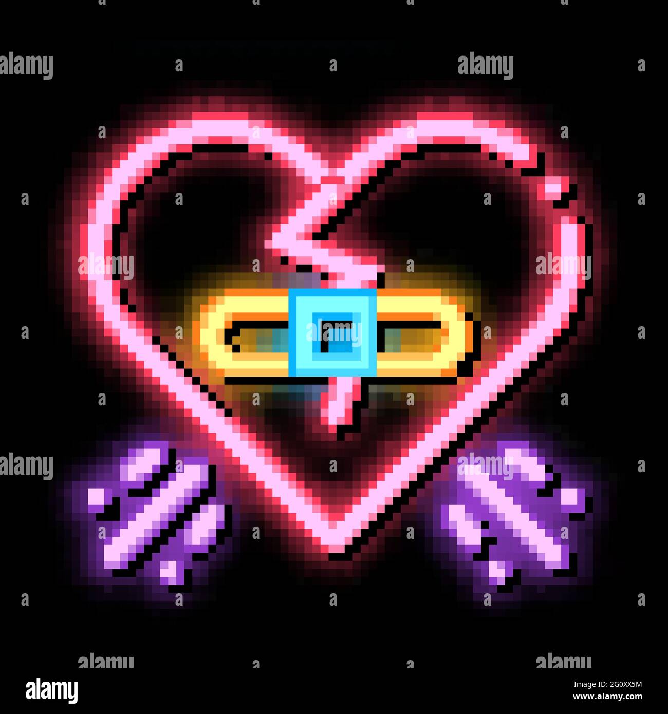 Glued Heart neon glow icon illustration Stock Vector Image & Art - Alamy