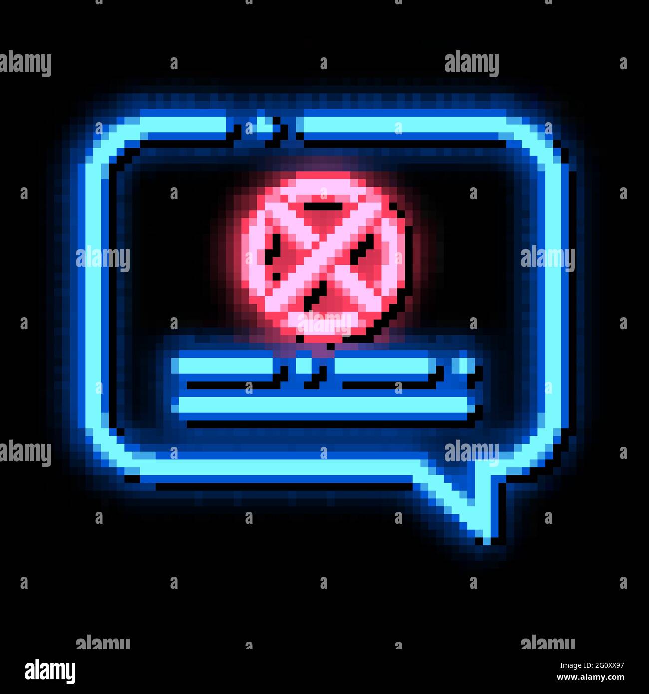 Cross Mark Frame neon glow icon illustration Stock Vector Image & Art ...
