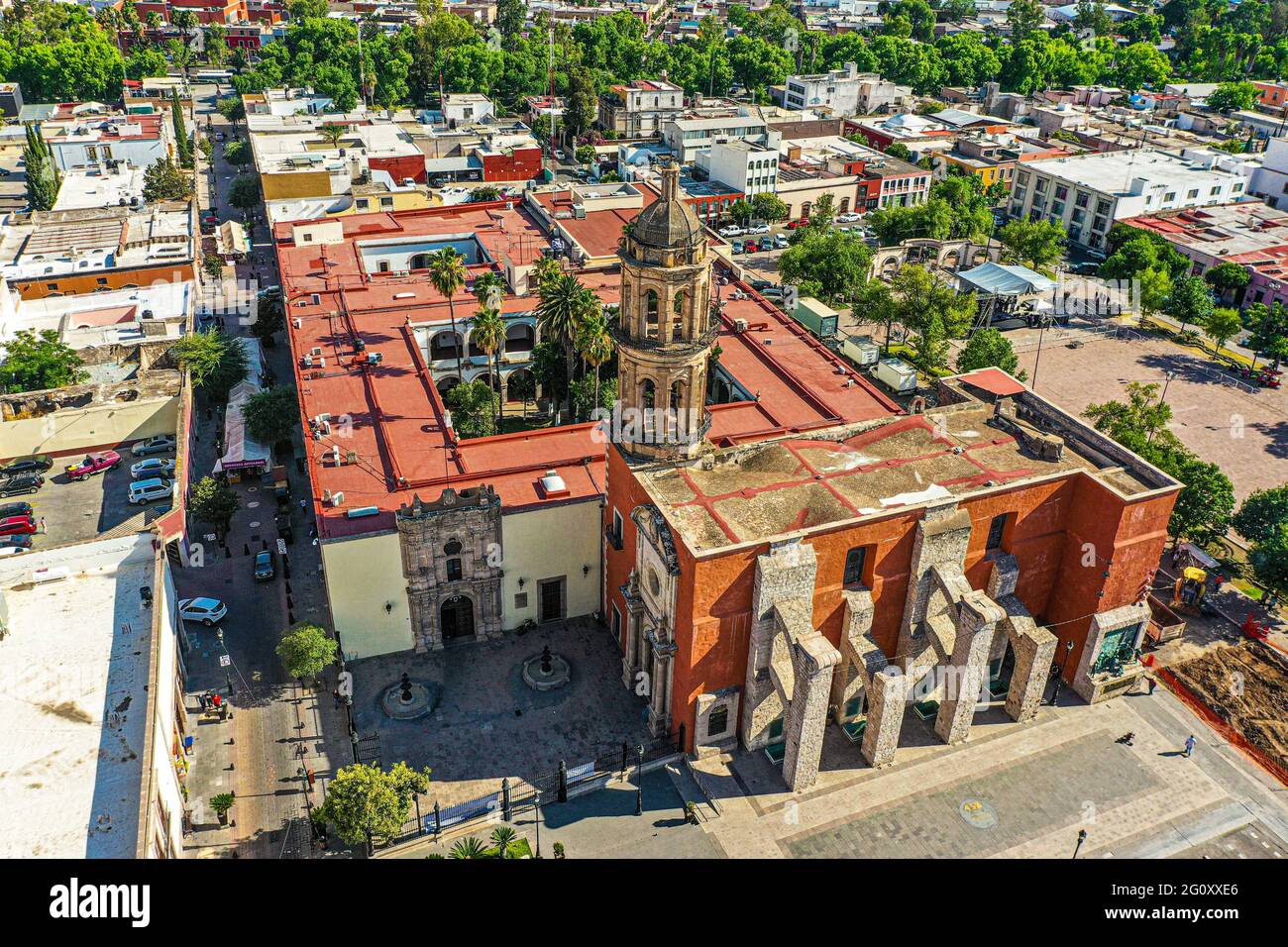 Aerial landscape or aerial view of the city of Victoria de Durango in ...