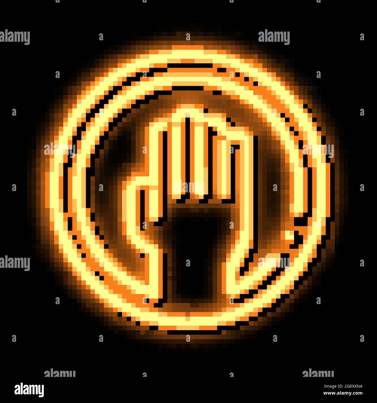 Hand Round Frame neon glow icon illustration Stock Vector Image & Art ...