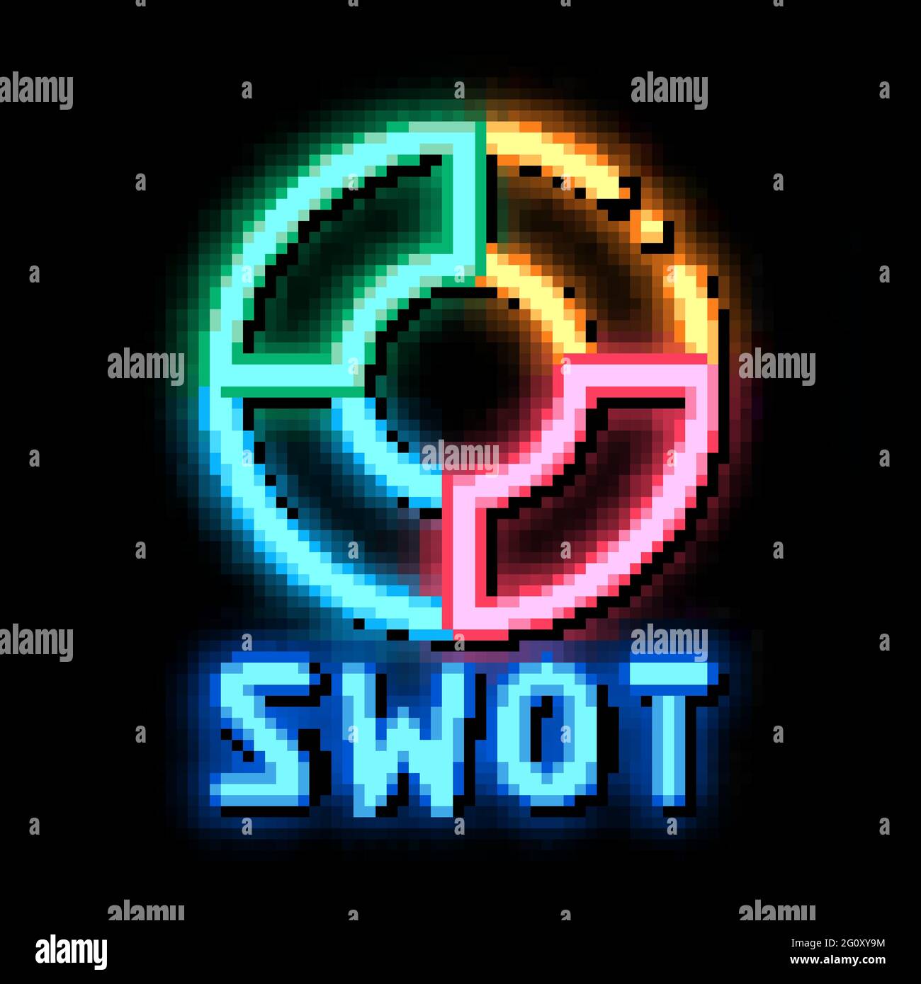 Swot Circle Form neon glow icon illustration Stock Vector Image & Art ...