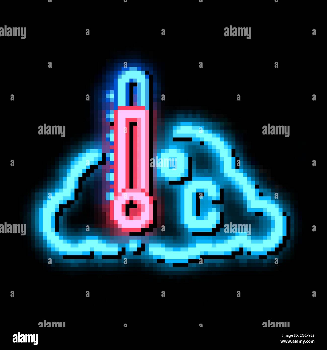 Temperature Cloud neon glow icon illustration Stock Vector Image & Art ...