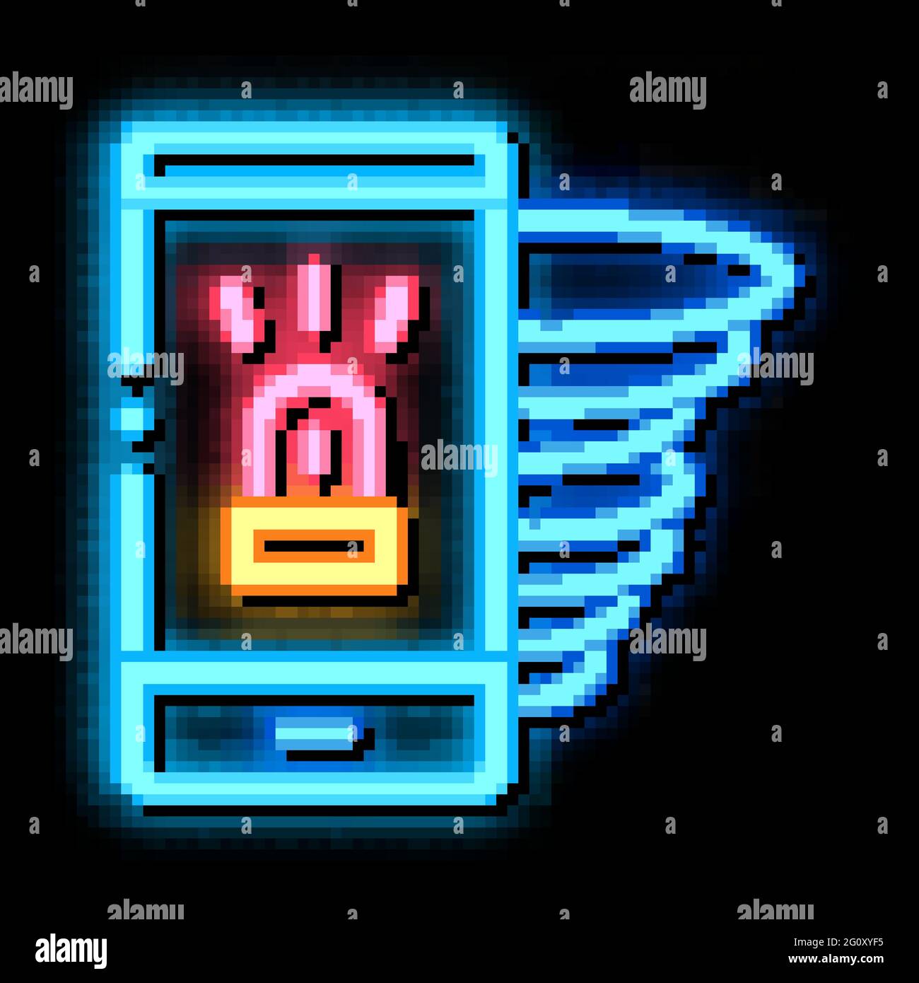 Alarm Smartphone neon glow icon illustration Stock Vector Image & Art ...