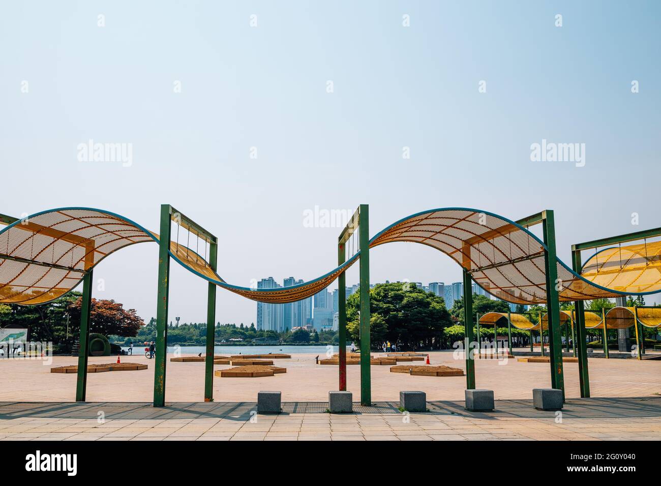 Ilsan Lake Park and modern buildings in Goyang, Korea Stock Photo - Alamy