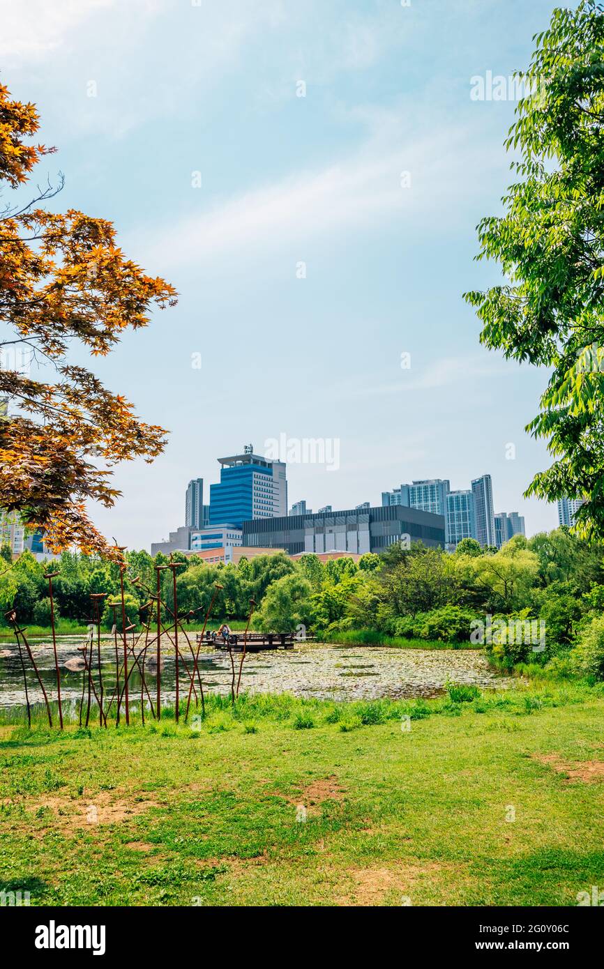 Ilsan Lake Park and modern buildings in Goyang, Korea Stock Photo - Alamy