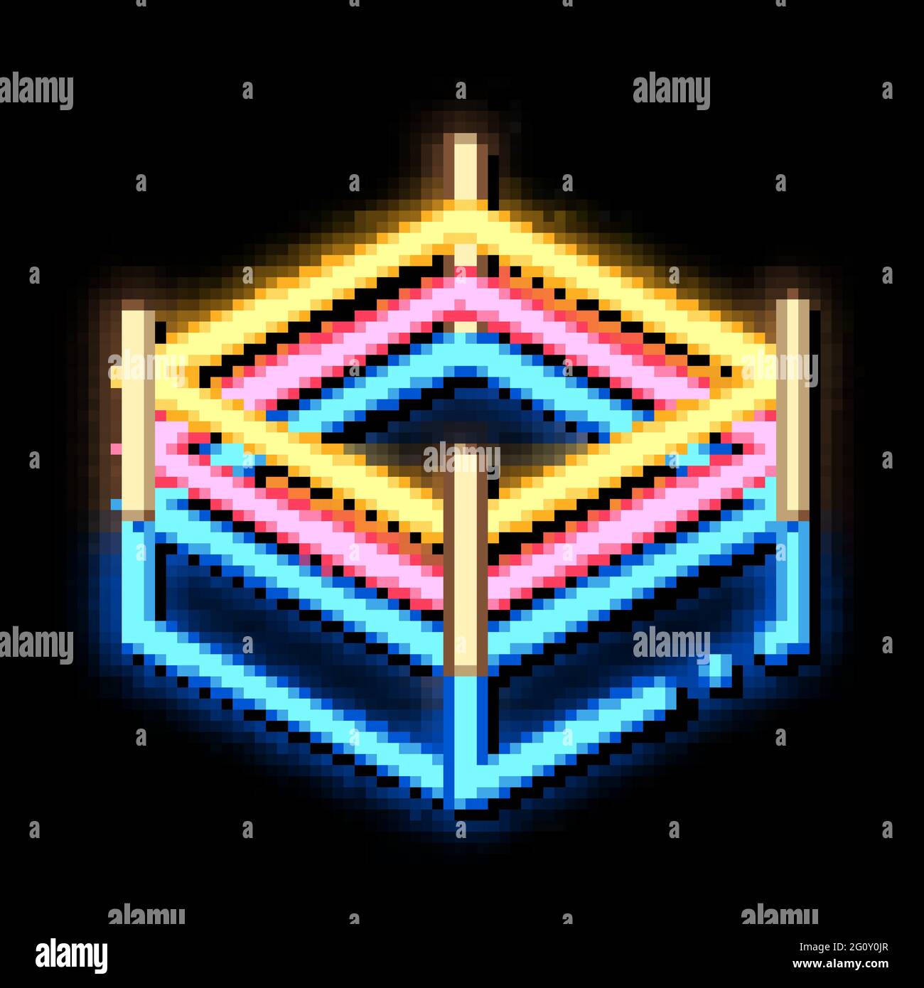 Boxing Ring Top View neon glow icon illustration Stock Vector Image ...