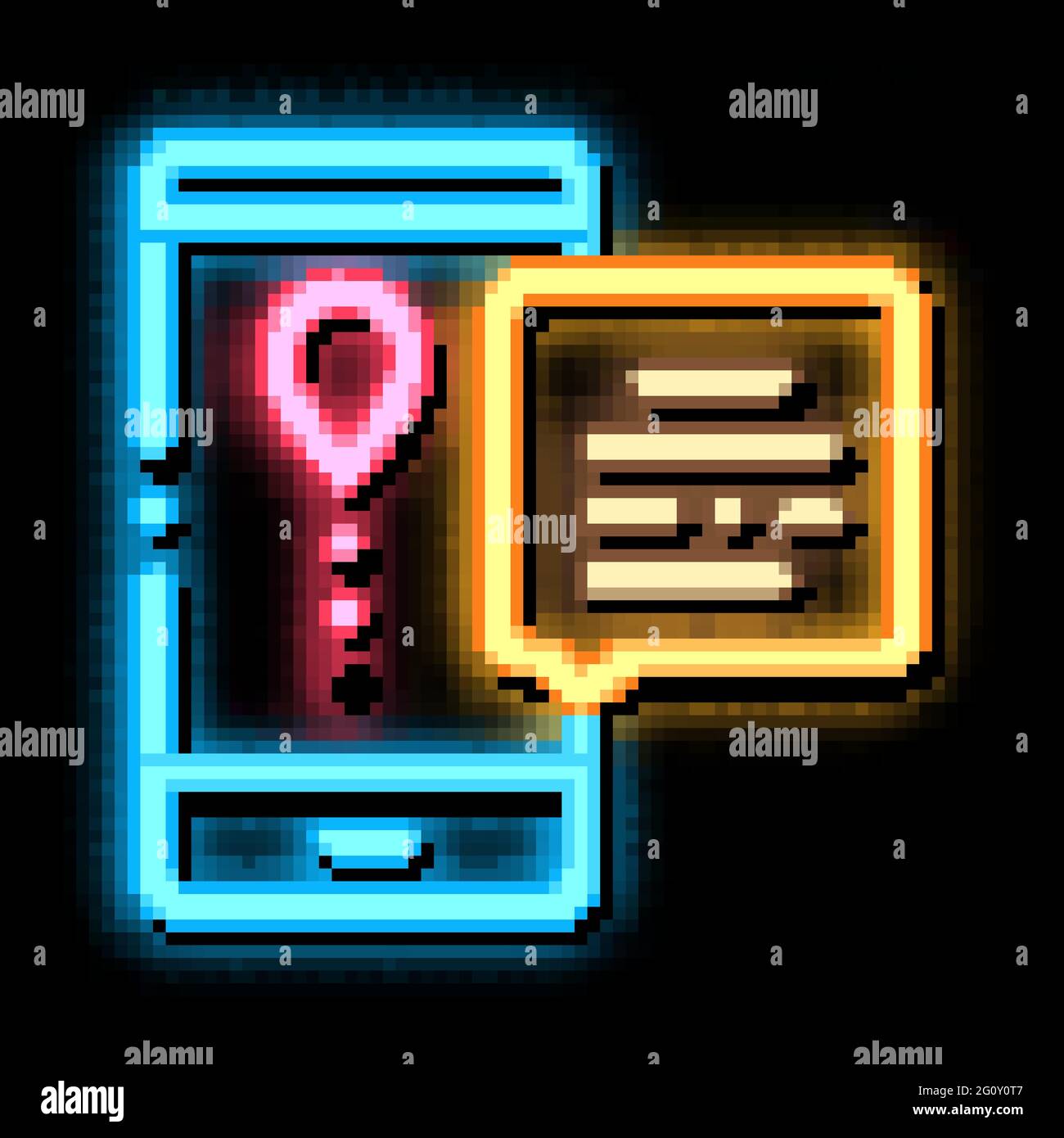 Courier Delivery Mobile Application neon glow icon illustration Stock ... Courier Delivery Mobile Application neon glow icon illustration Stock ...