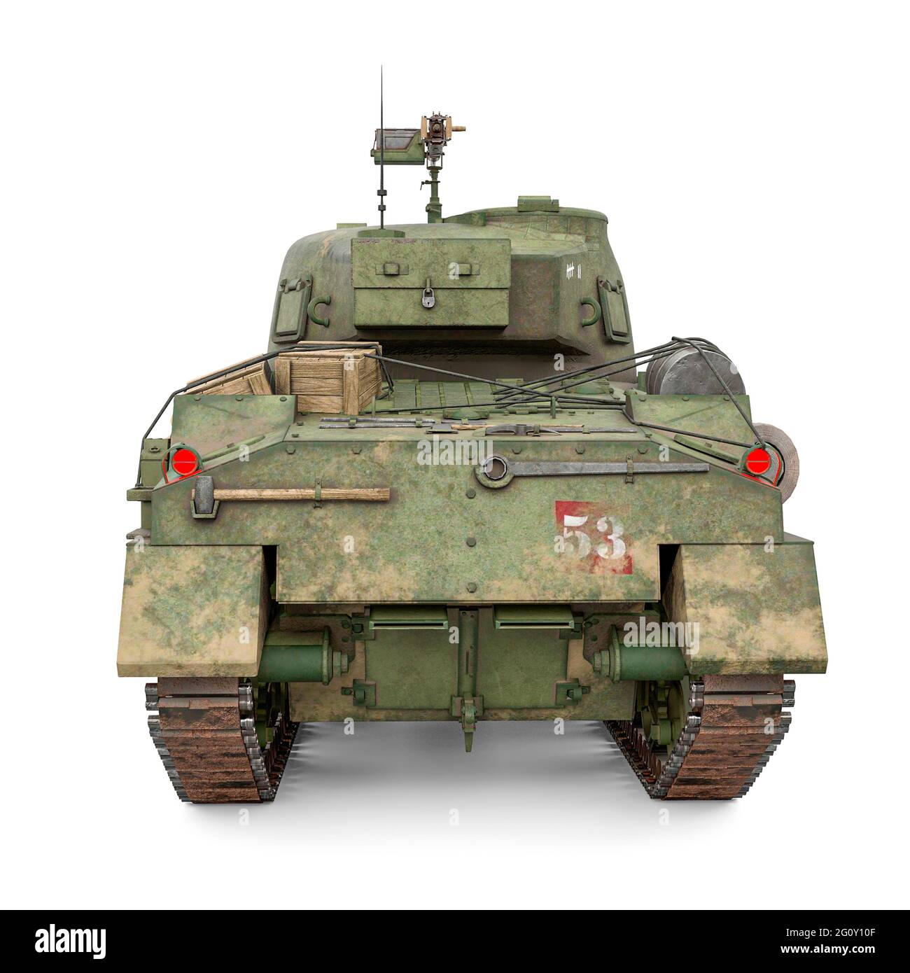 us army tank rear view, 3d illustration Stock Photo - Alamy