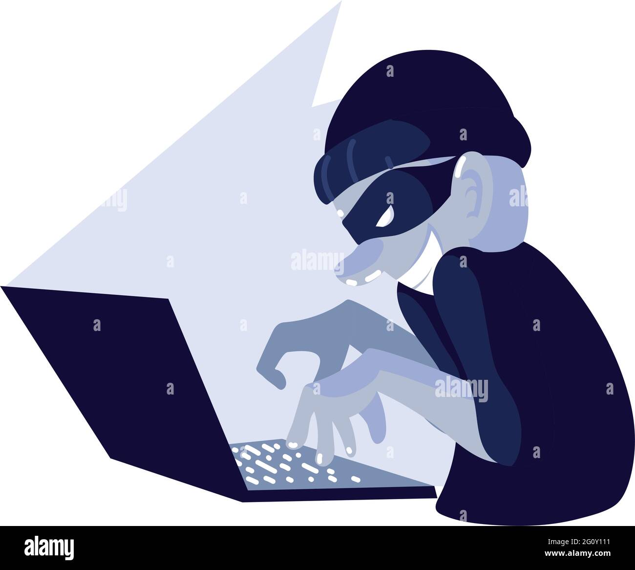 Hacker using keyboard typing Cut Out Stock Images & Pictures - Alamy