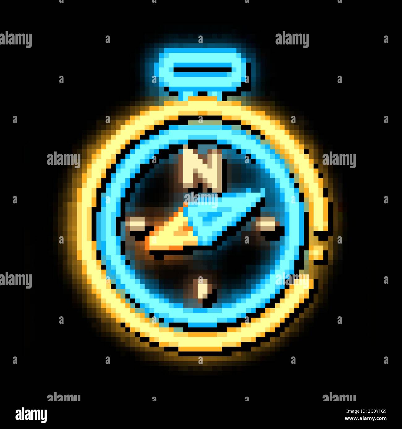 Compass neon glow icon illustration Stock Vector Image & Art - Alamy