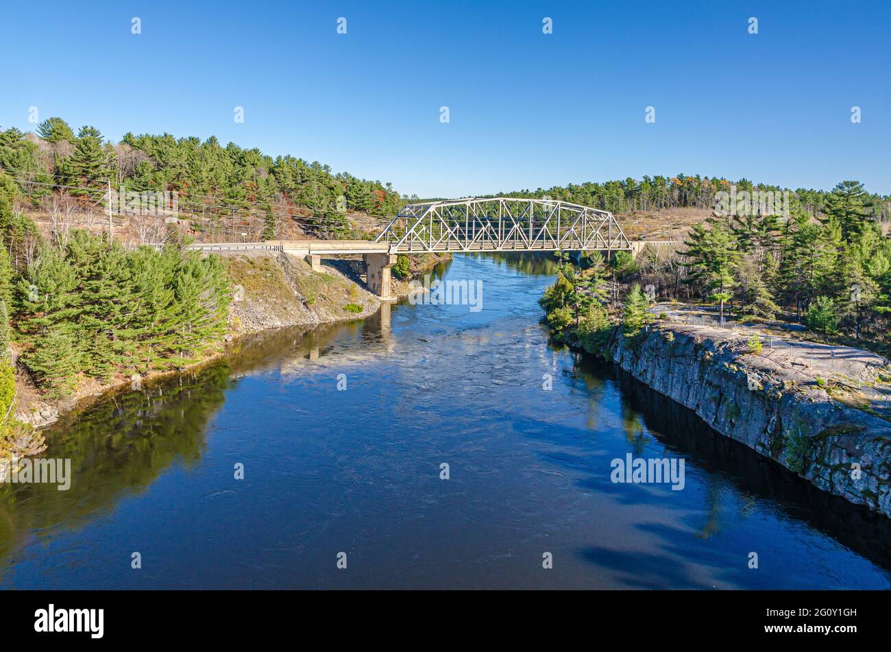 French river during the fall season Stock Photo - Alamy