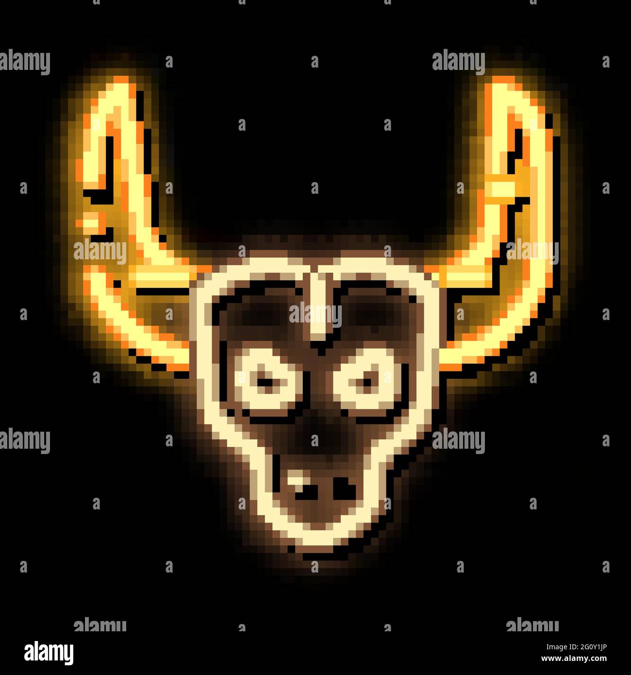 Bull with Horns neon glow icon illustration Stock Vector Image & Art ...