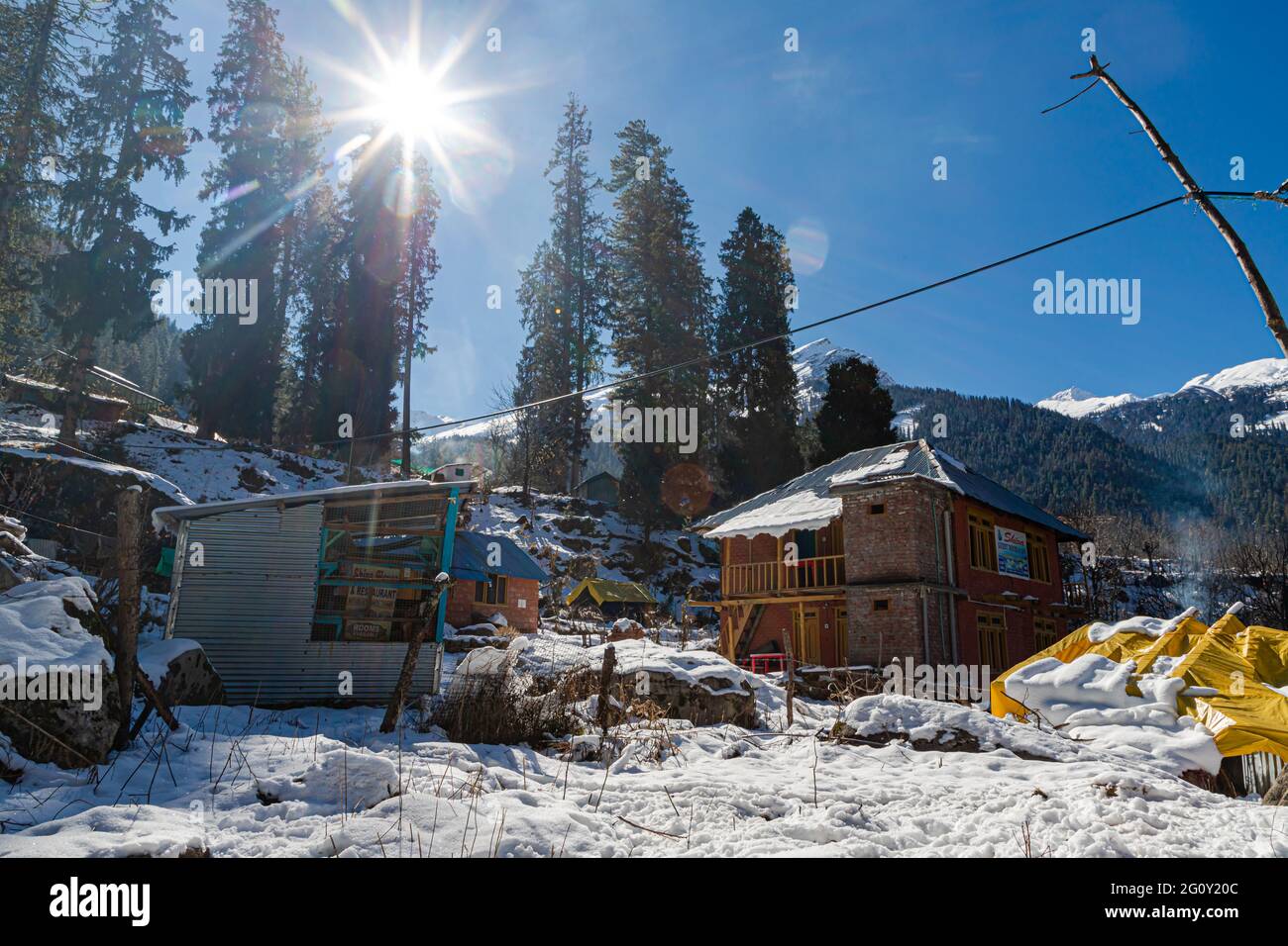 winter in kasol.parvati valley , himachal pradesh , india Stock Photo ...