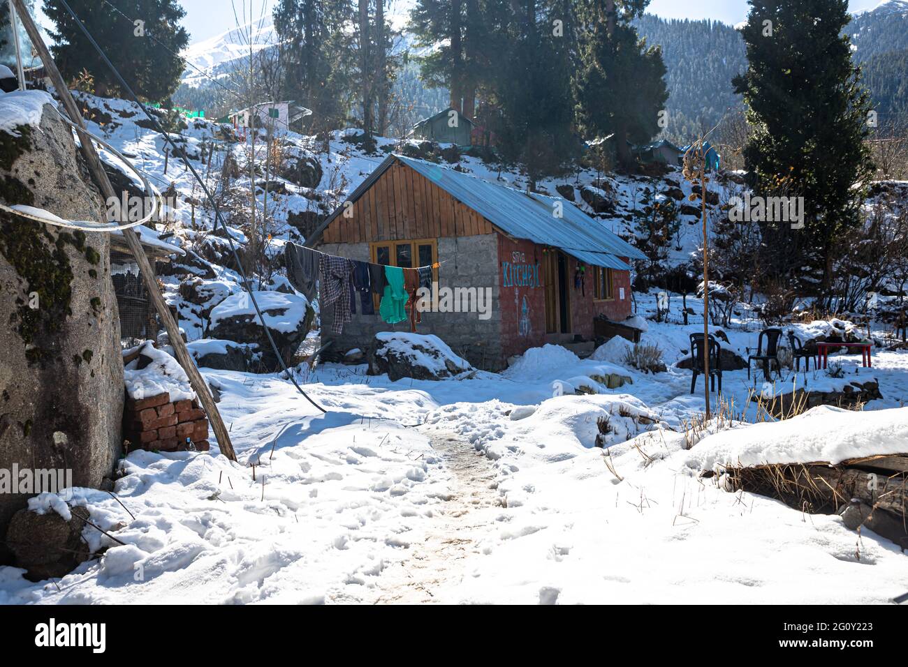 winter in kasol.parvati valley , himachal pradesh , india Stock Photo ...