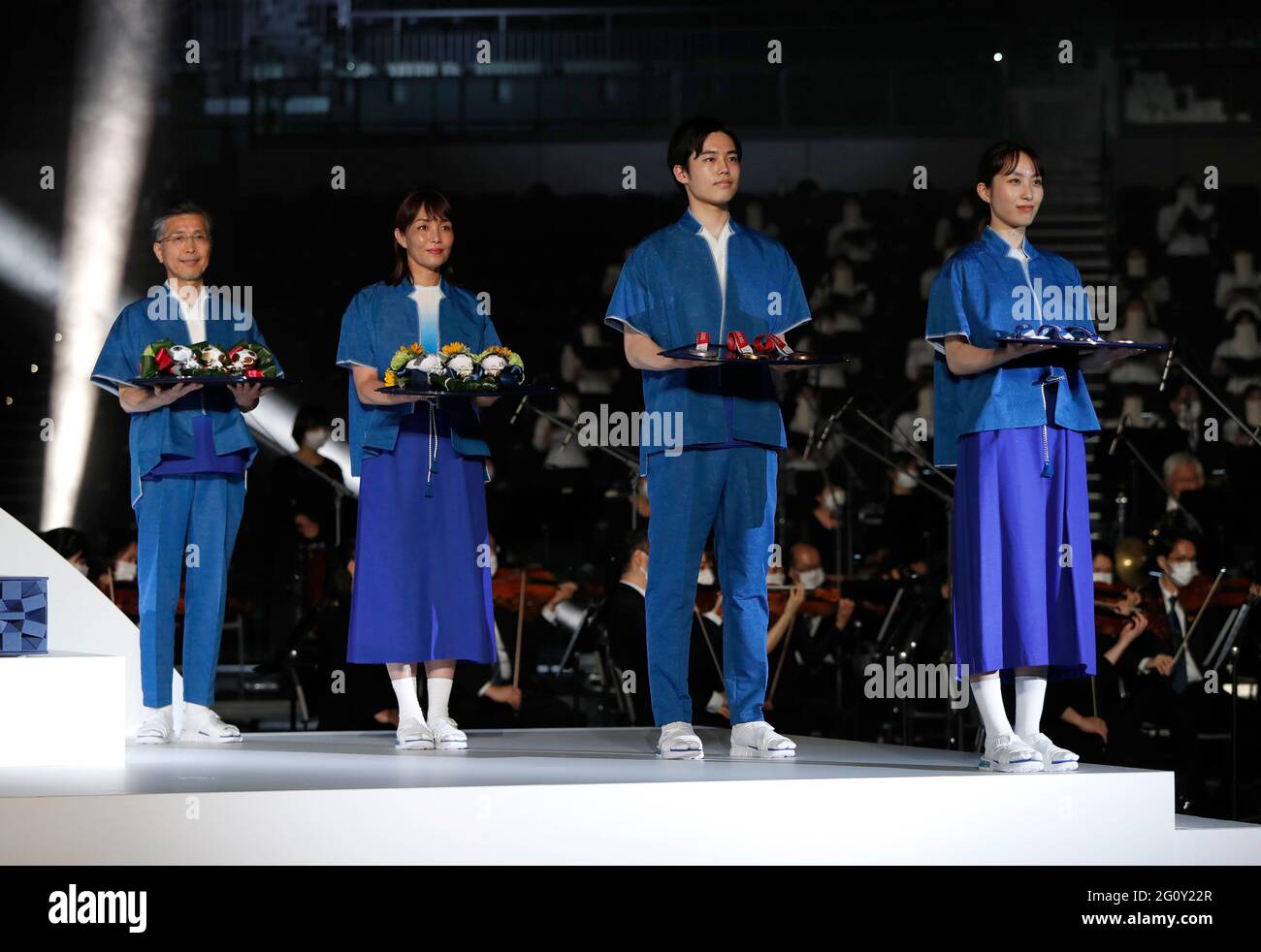TOKYO, Japan. 3rd June, 2021. Models present elements and items ...