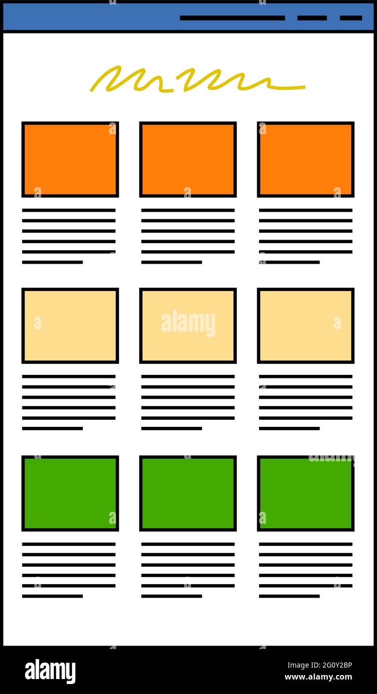 This is a illustration of Web screen viewed on a smartphone Stock ...