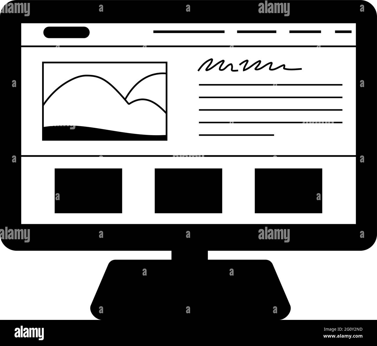 This is a illustration of Website screen view with PC Stock Vector ...