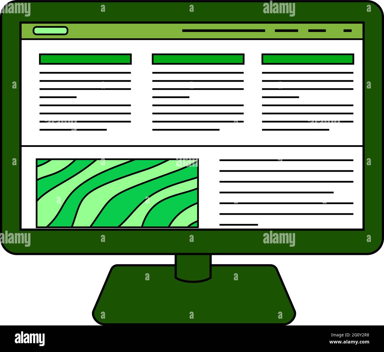 This is a illustration of Website screen view with PC Stock Vector ...